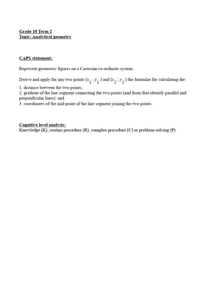 Grade 10 Analytical Geometry | PDF | Rectangle | Analytic Geometry