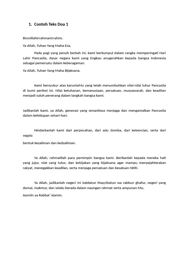Contoh Teks Doa 1 | PDF