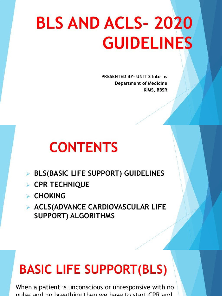BLS & ACLS 2020 Guidelines | PDF