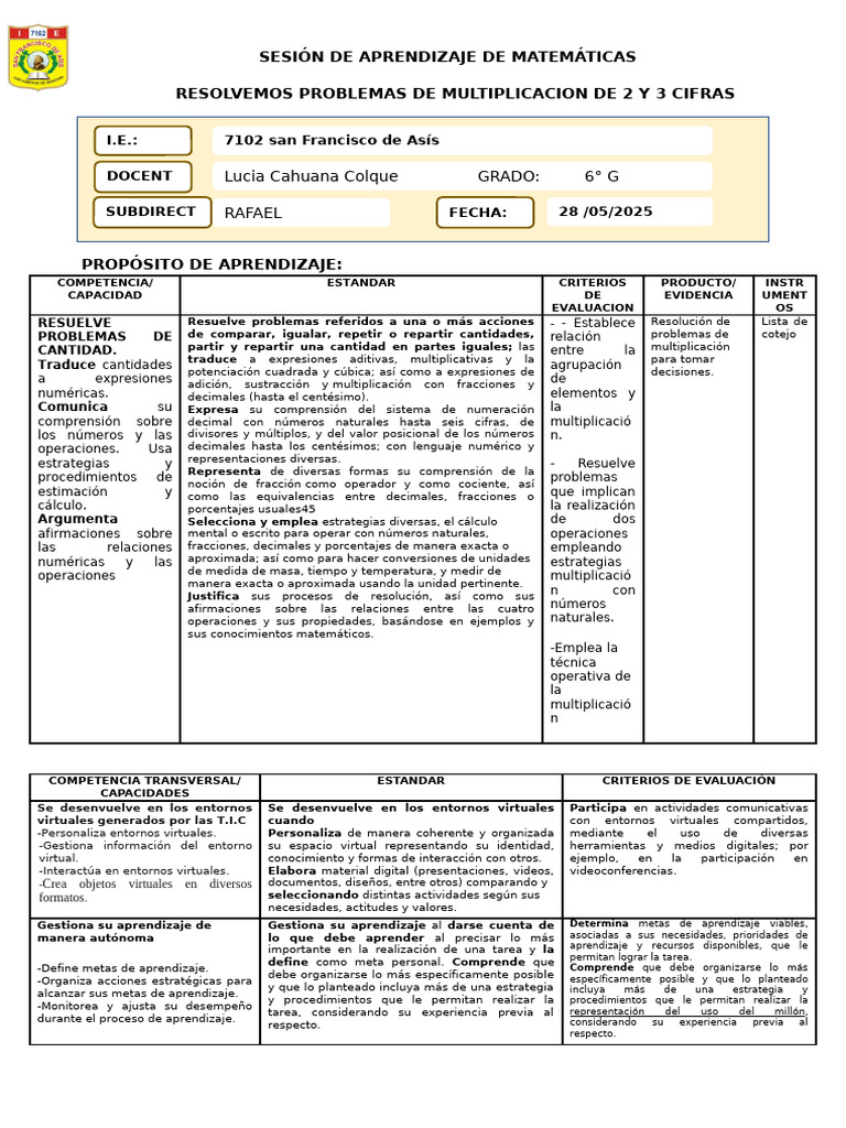 Resolvemos Problemas de Multiplicacion | PDF | Aprendizaje | Multiplicación