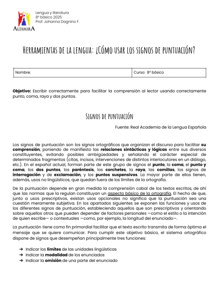 Gramática - Puntuación 8° | PDF | Coma | Puntuación
