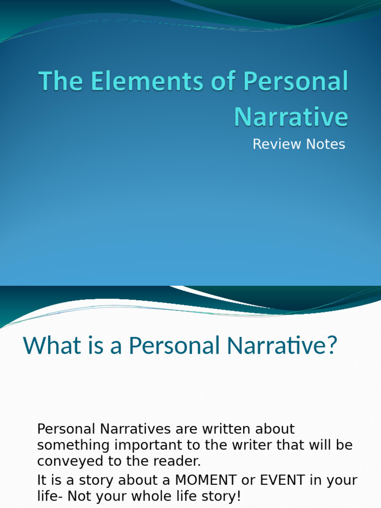 Key Elements of Personal Narratives | PDF