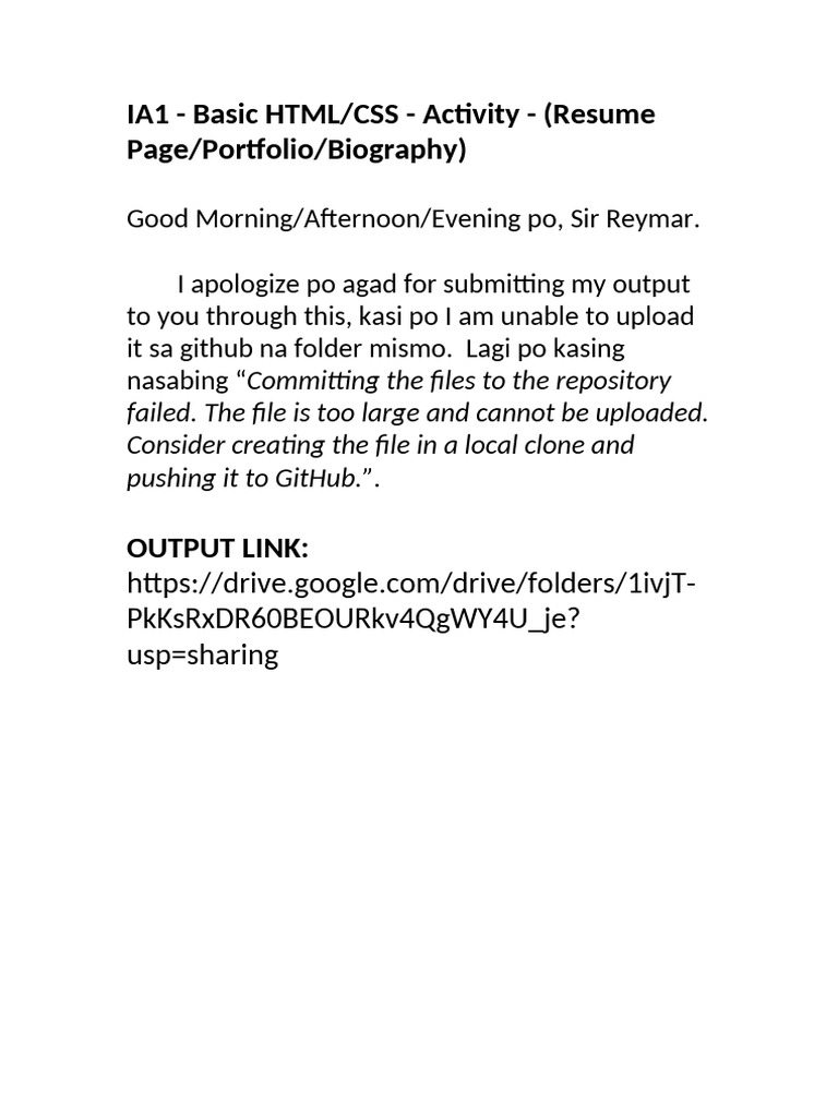 Ia1 Output Link | PDF