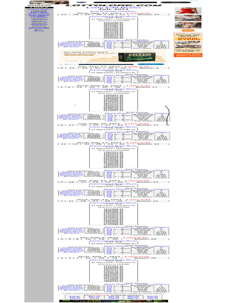 Lotto 649 Winning Lottery Numbers From Lotto Lore | PDF | Lottery | Gaming