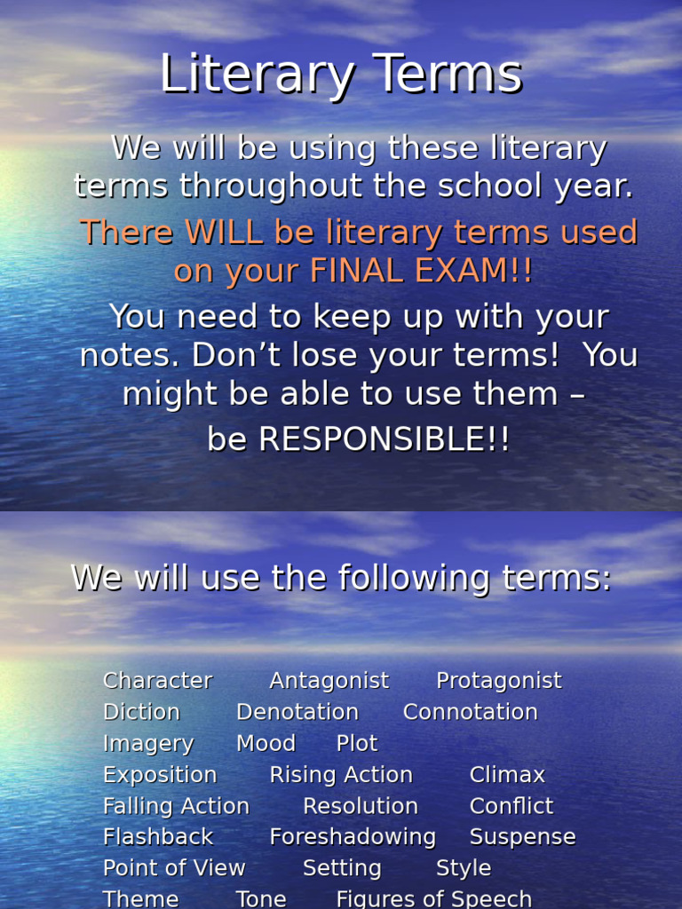 Essential Literary Terms Guide | PDF | Plot (Narrative) | Narration