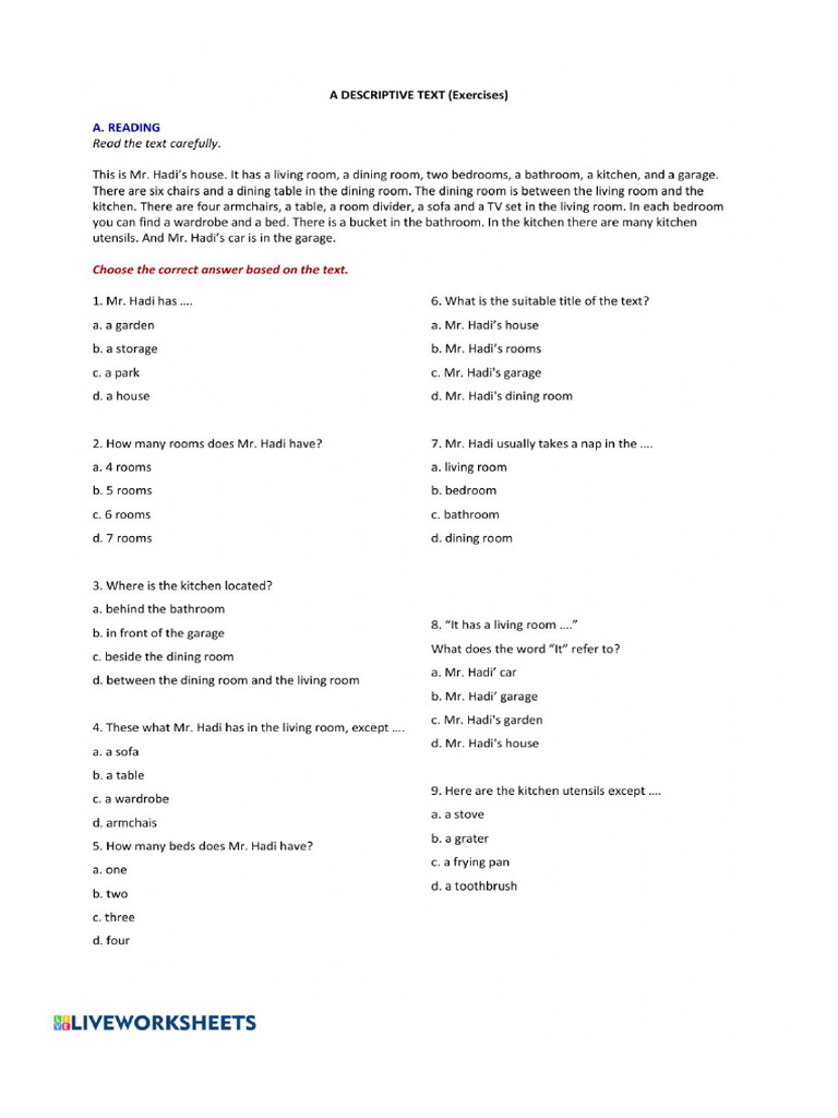 Worksheet Descriptive PDF | PDF