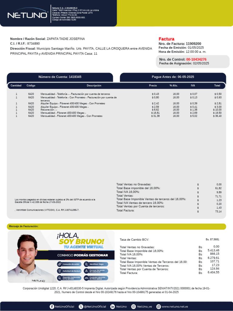 Factura Netuno | PDF