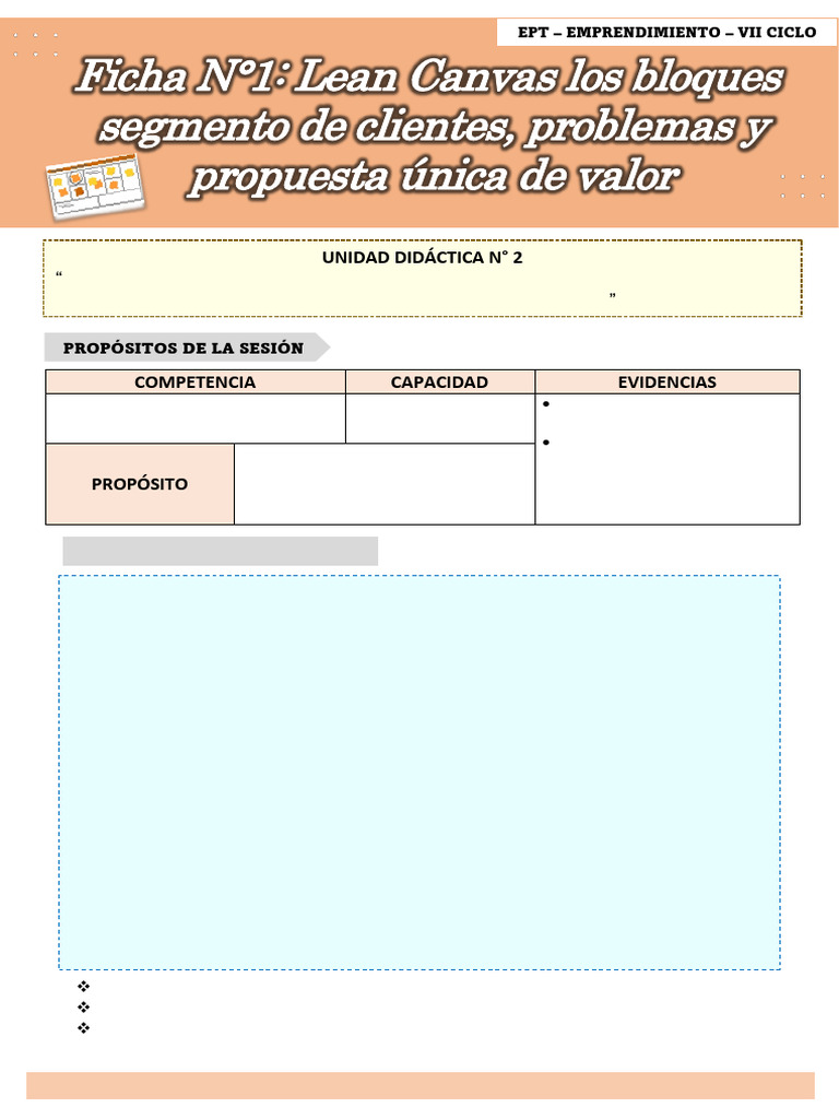 Ficha 01 Conocemos El Lean Canvas Bloques 12 y 3 | PDF | Business