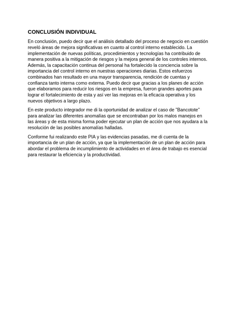 Conclusión Individual | PDF