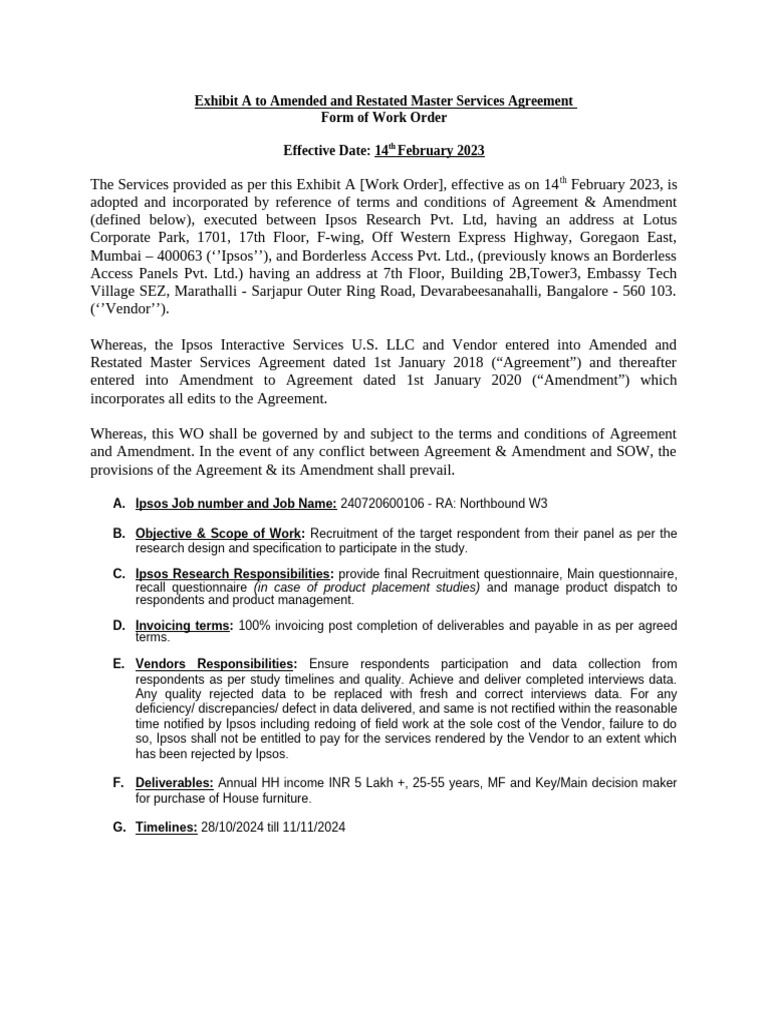 India Specific SOW Form V05 BA Baseline | PDF | Justice | Crime & Violence