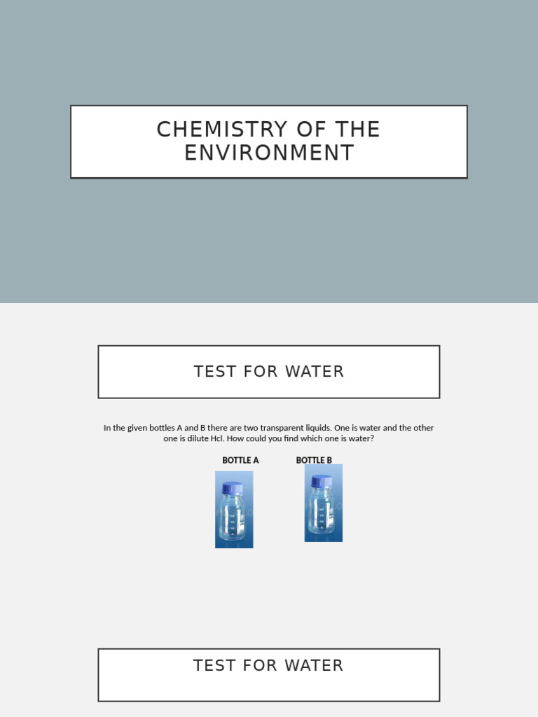 Chemistry of The Environment | PDF | Combustion | Water