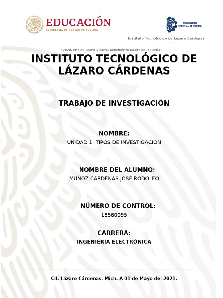 Inv U1 | PDF | Experimentar | Investigación cuantitativa