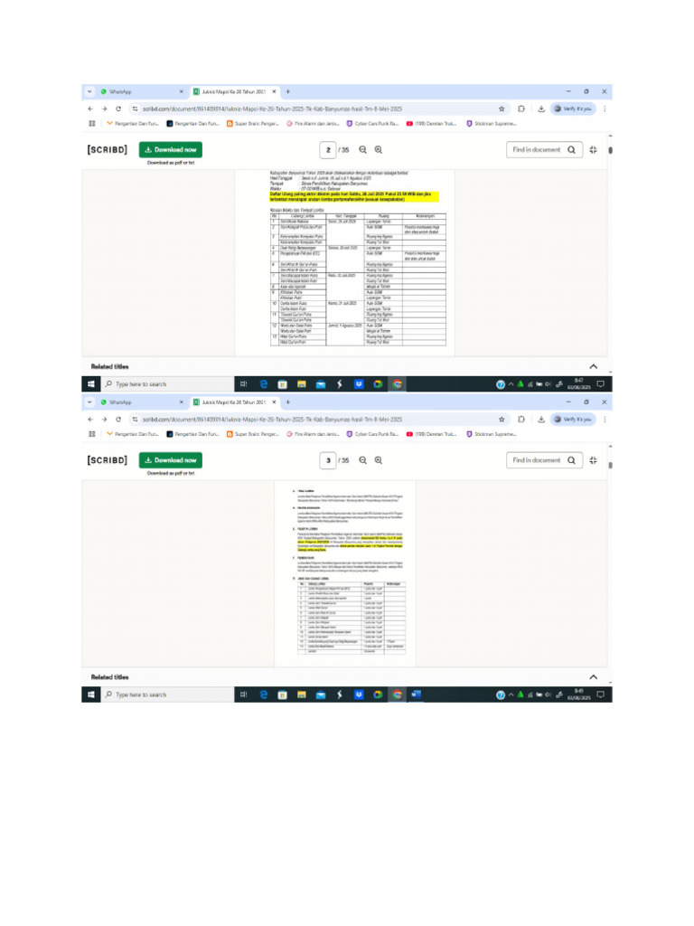 Juknis Mapsi Screnshot | PDF