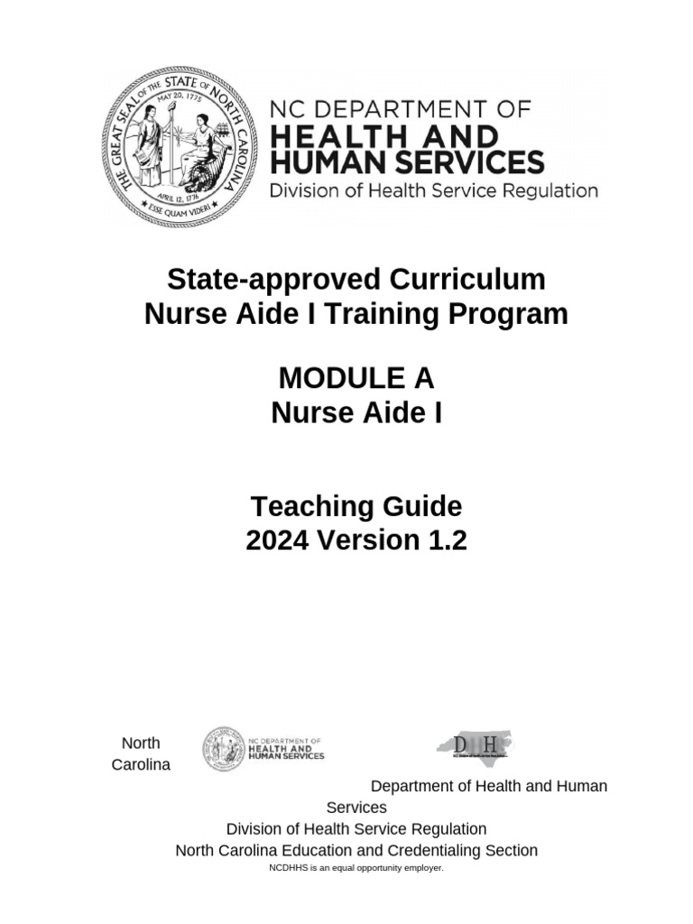 Module A Nurse Aide I Teaching Guide | PDF | Nursing