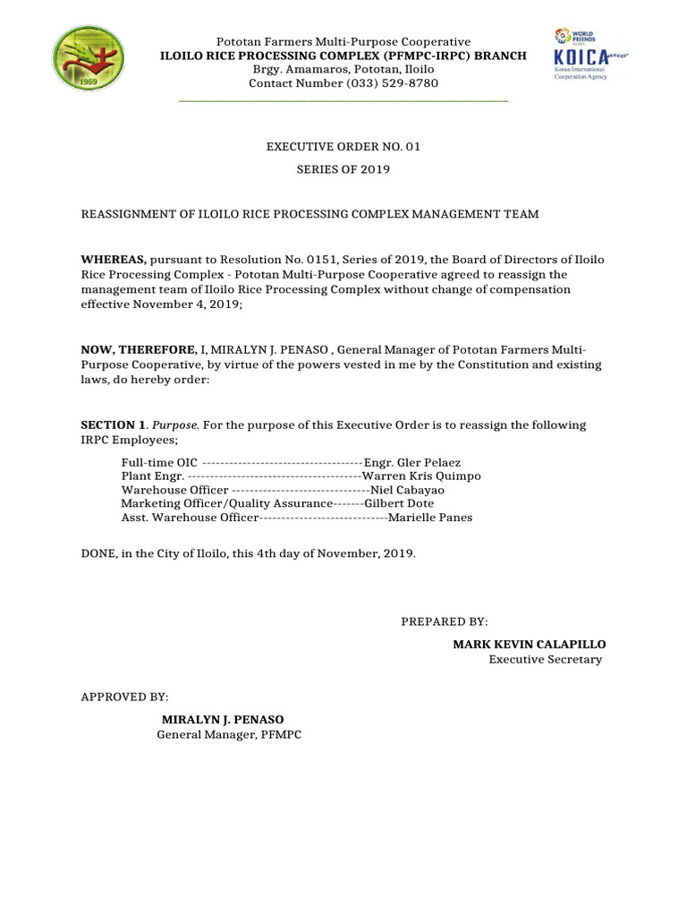 Executive Order No. 1 | PDF