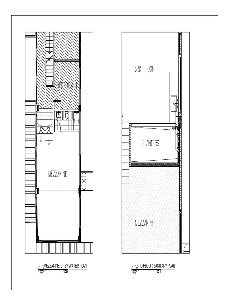 Mezzanine Grey Water Plan 3Rd Floor Sanitary Plan: SD Riser | PDF