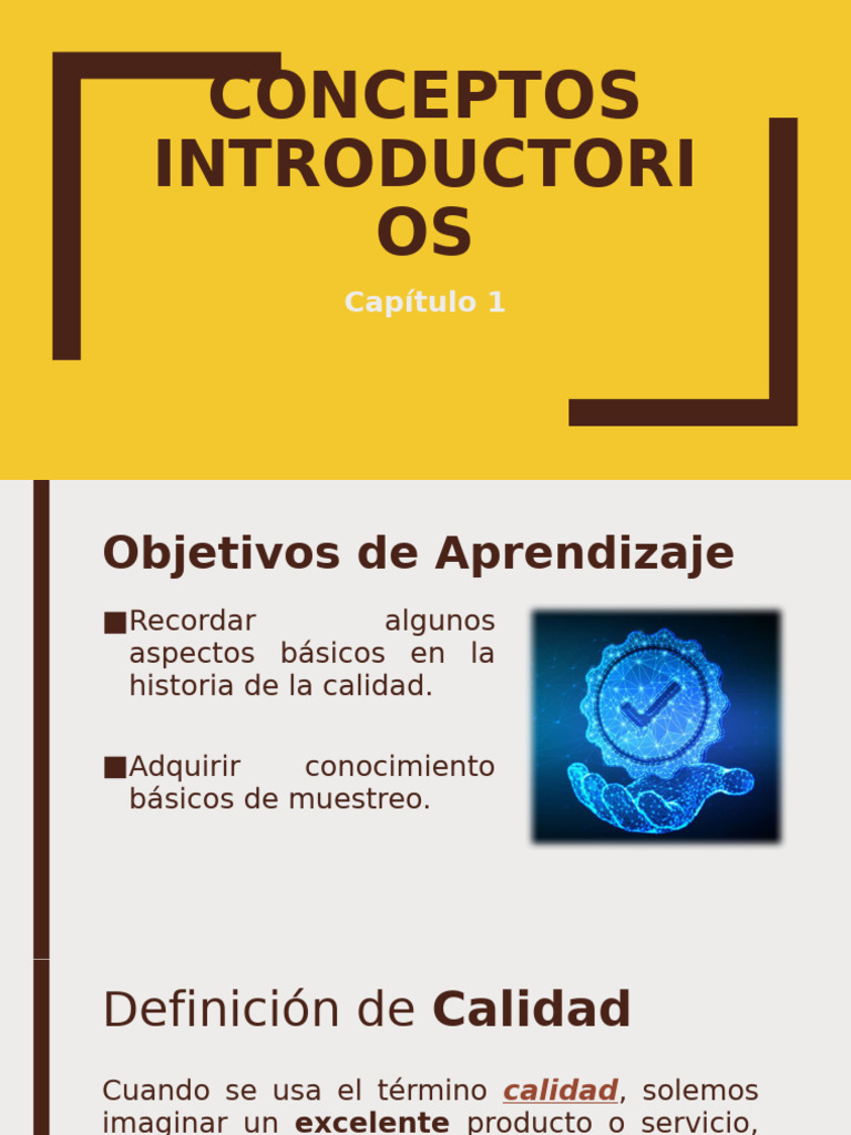 Cap 1 Conceptos Introductorios | PDF | Muestreo (Estadísticas) | Calidad (comercial)