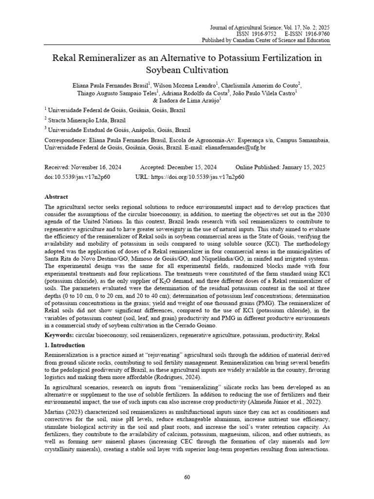 Rekal_Remineralizer_as_an_Alternative_to_Potassium | PDF | Fertilizer | Potassium Chloride