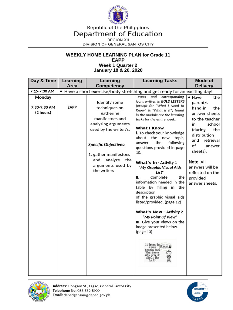 WHLP EAPP Quarter 2 Module 1. | PDF | Human Communication | Cognitive Science