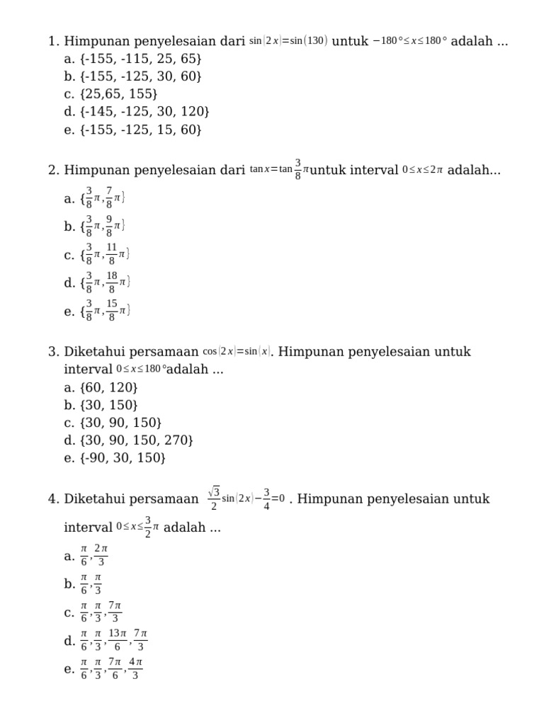 Soal UH 1 XI Peminatan | PDF