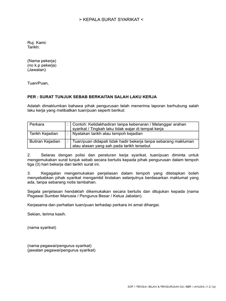 1a.employee Show Cause Letter | PDF