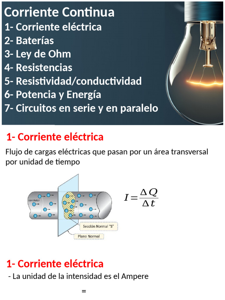 9 Corriente Continua 1 | PDF | Corriente eléctrica | Resistencia Eléctrica y Conductancia