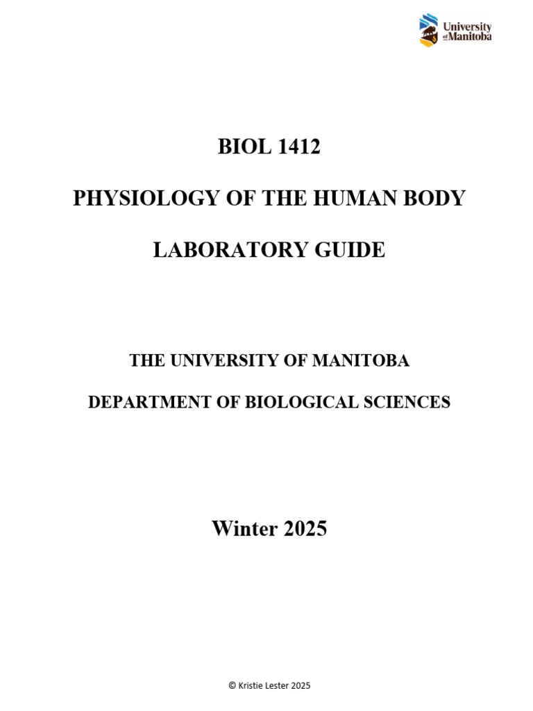 BIOL1412 Lab1 Manual Winter 2025 | PDF | Laboratories | Accuracy And Precision