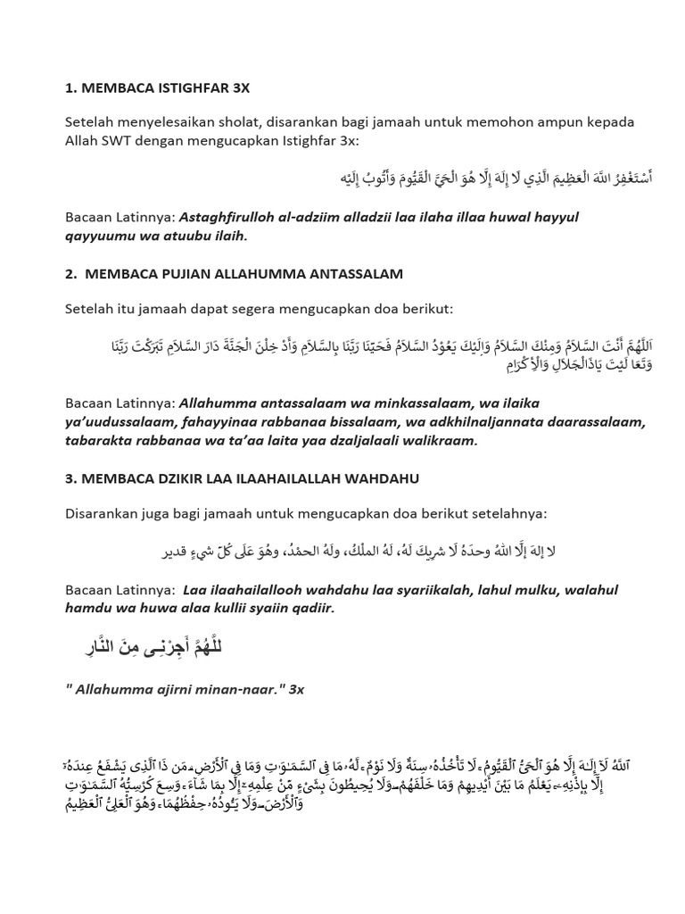 Berdoa Tata Cara Selepas Sholat | PDF | Monoteisme | Sufisme