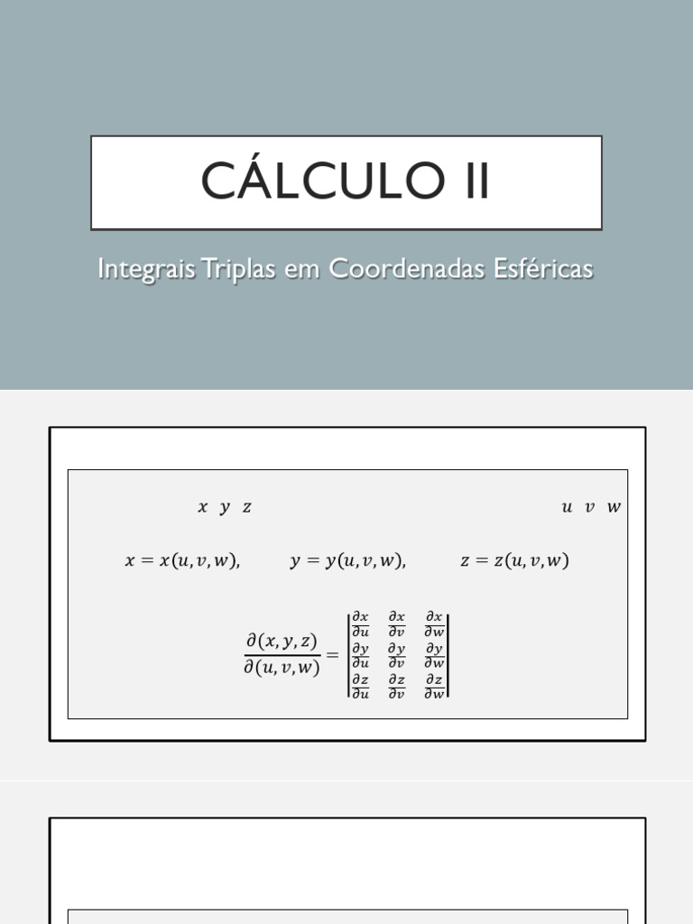 Integrais Triplas em Coordenadas Esféricas | PDF | Esfera | Sistema de ...