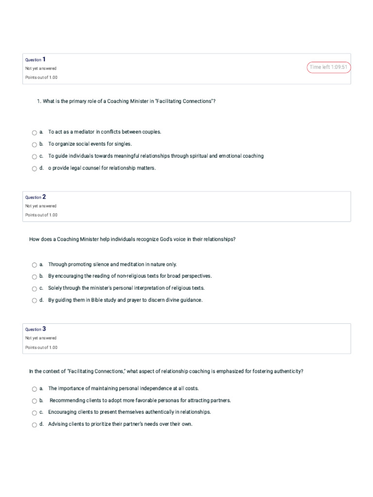 Quiz - Facilitating Connections (Page 1 of 2) - CLI | PDF | Social ...
