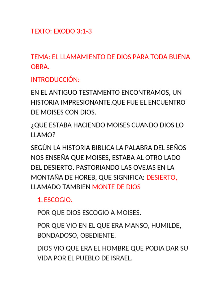 TEXTO1 | PDF | Moisés | Contenido bíblico