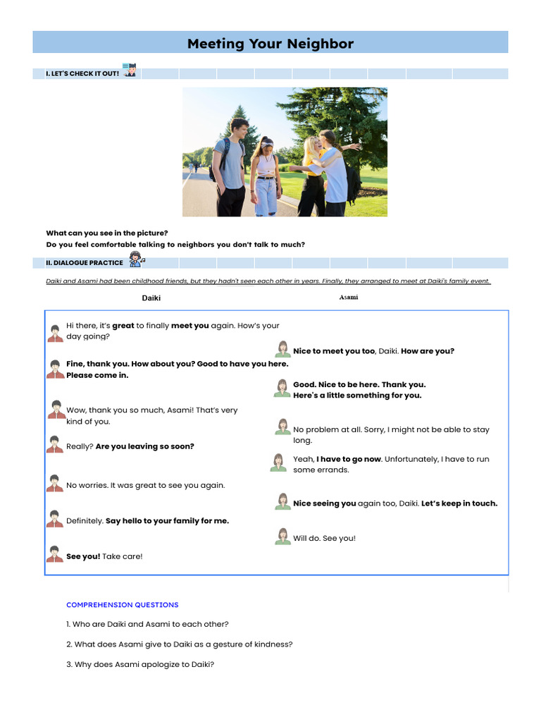 Meeting Your Neighbor | PDF