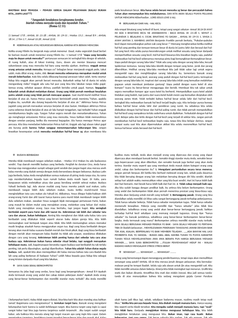 Khotbah Bagi Pemuda | PDF