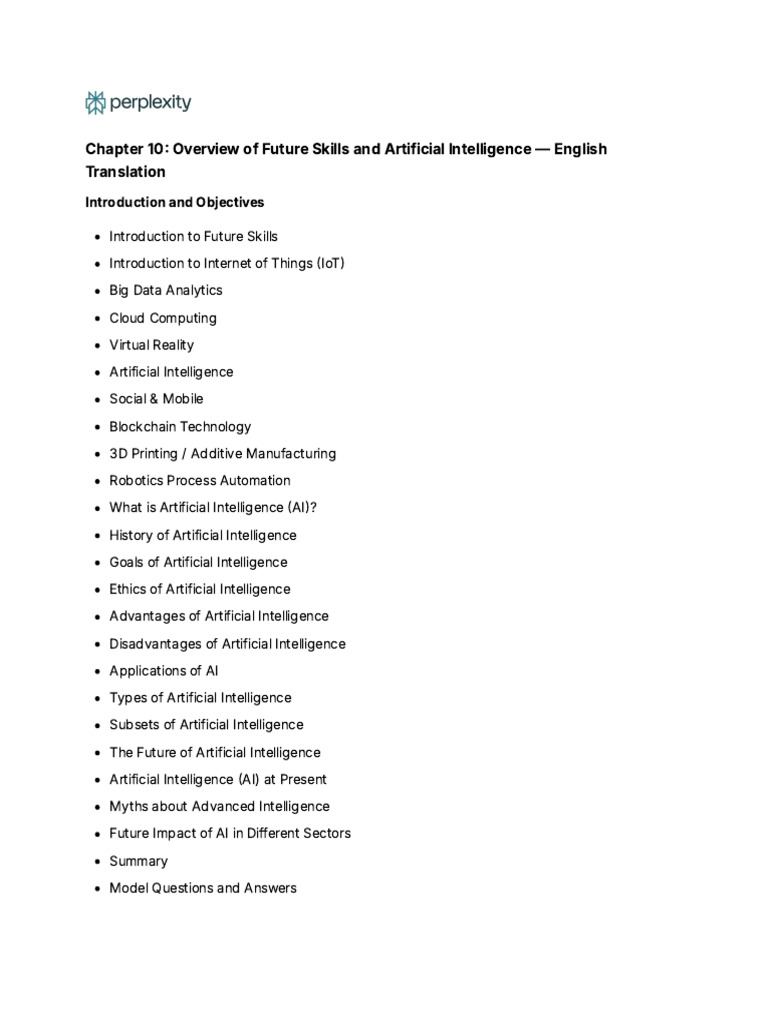Chapter 10 - Overview of Future Skills and Artifici | PDF | Artificial Intelligence ...