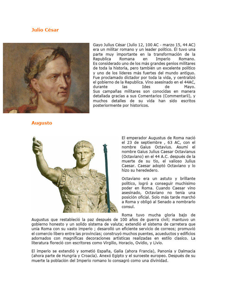 Cultura Romana | PDF | Augusto | imperio Romano