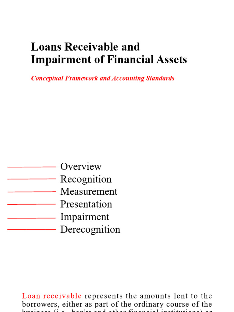 Loans Receivable and Impairment Standards | PDF | Loans | Interest