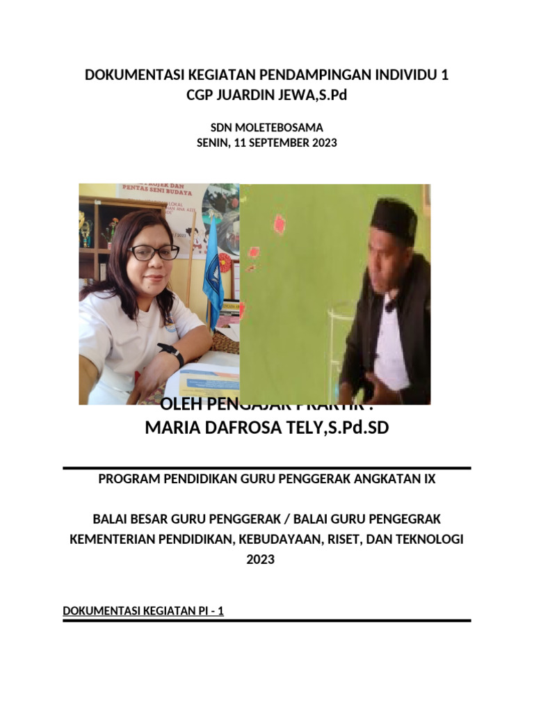 Dokumentasi Kegiatan Pendampingan Individu 1 | PDF