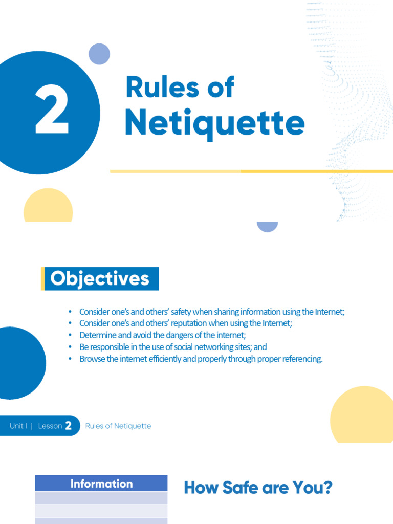 Lesson 2 - Rules of Netiquette | PDF | Malware | Internet