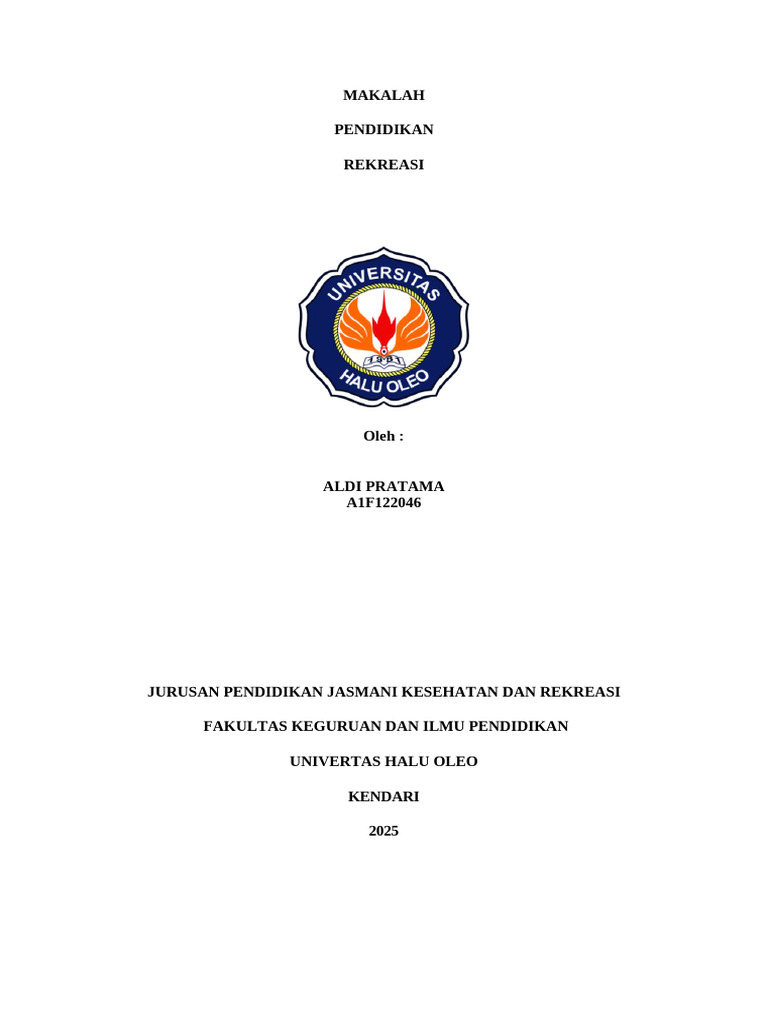 Tugas Aldi Pratama (Makalah Pendidikan Rekreasi) | PDF