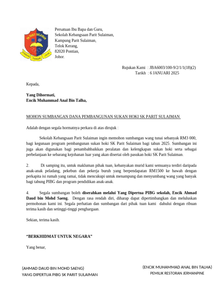 Surat Sumbangan | PDF