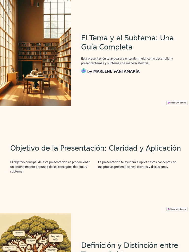 El Tema y El Subtema Una Guia Completa | PDF