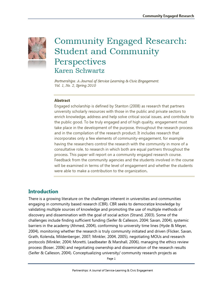 Community Engaged Research Insights | PDF | Service Learning | Program ...