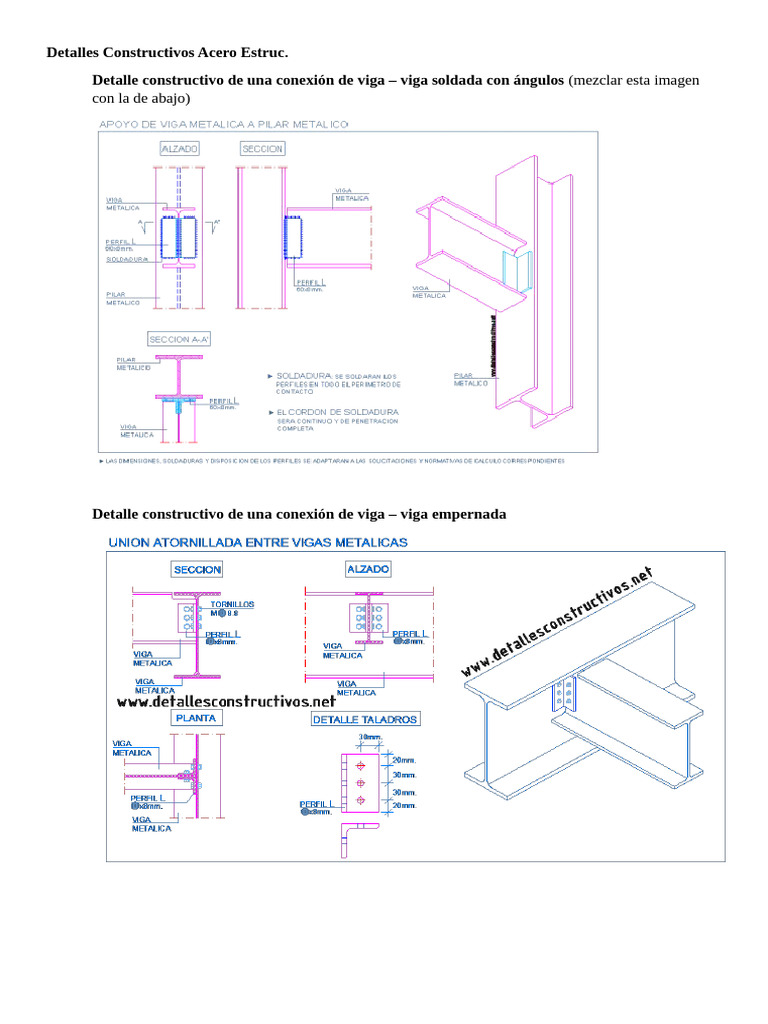 Detalles Constructivos Acero Estruc | PDF