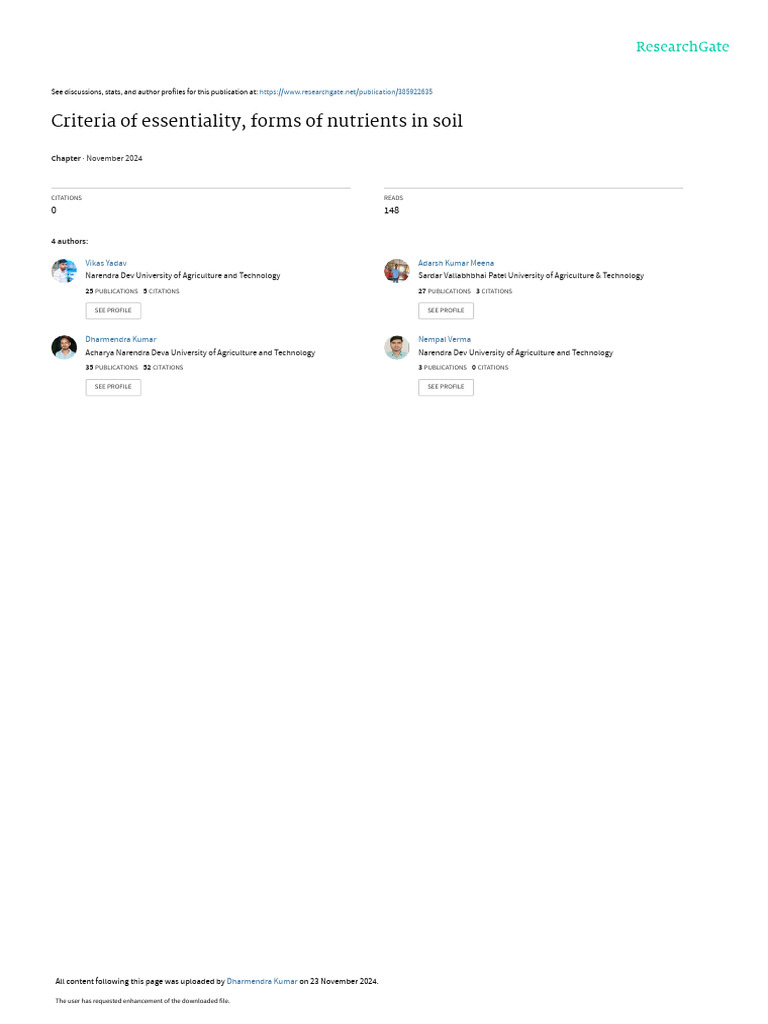 Criteria of Essentiality, Forms of Nutrient | PDF | Plant Nutrition ...