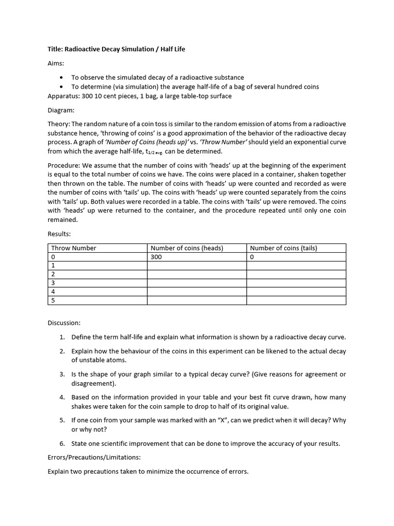 11+Radioactive+Decay+ (Half Life) | PDF | Radioactive Decay