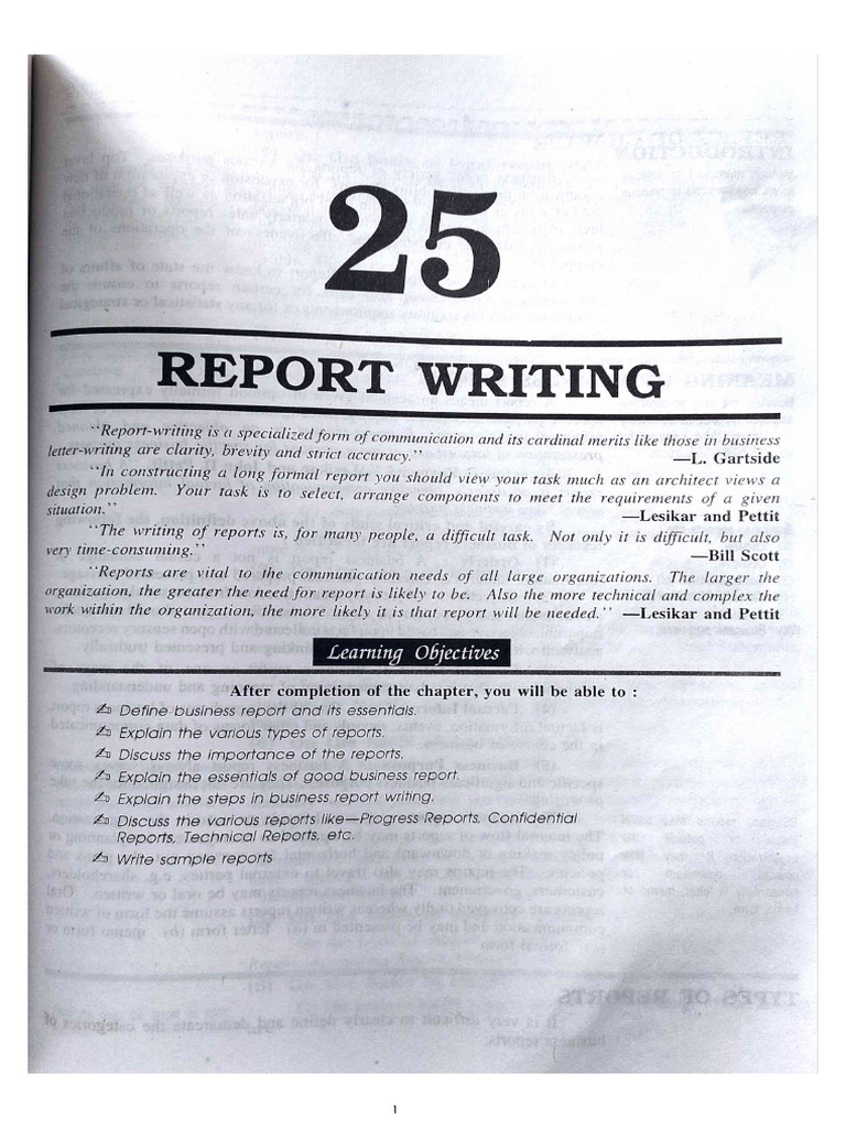 Report Writing Letter | PDF