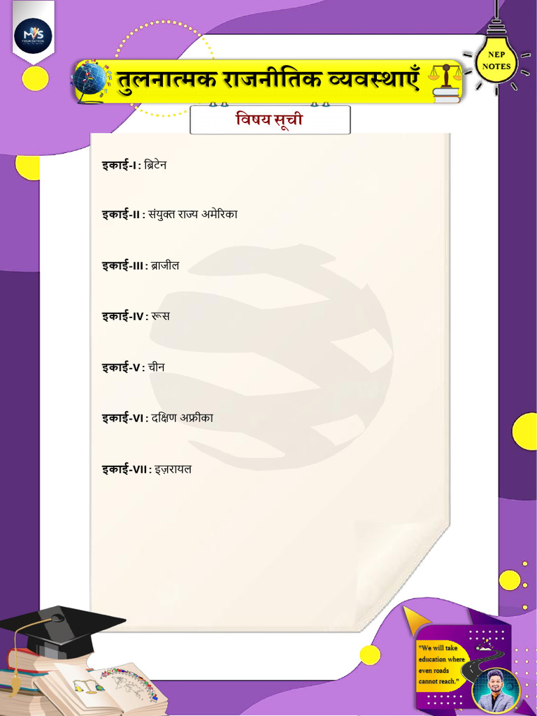 Comparative Political Systems Ans Hindi | PDF