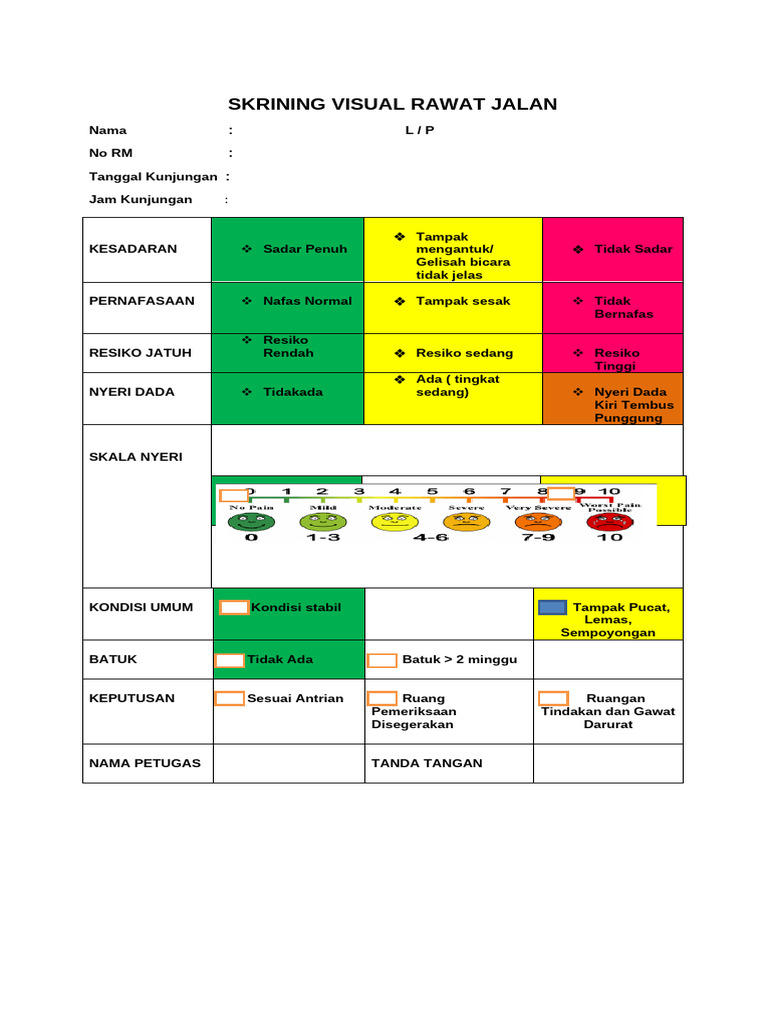 Skrining Visual Rawat Jalan Pasien | PDF