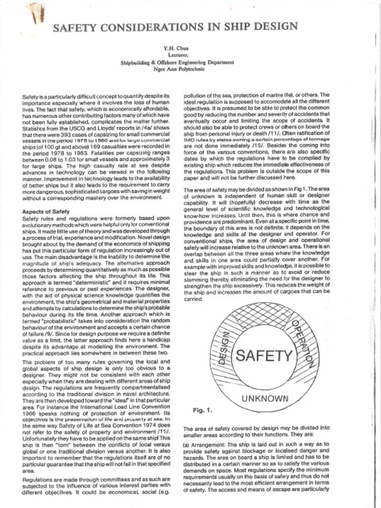 Safety Consideration in Ship Design - Cyh - SNAMES | PDF