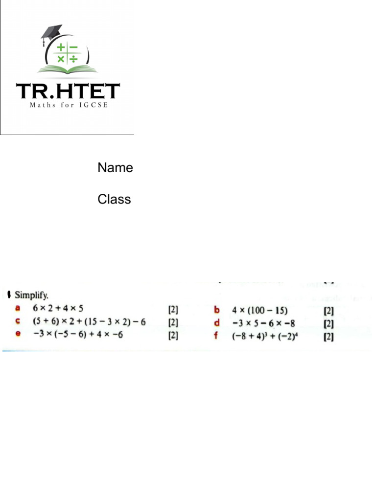 TR Su Class Test | PDF
